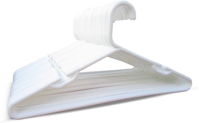 Amazon.com: 30 Extra Thick Strong White Plastic Tubular Hangers with ...