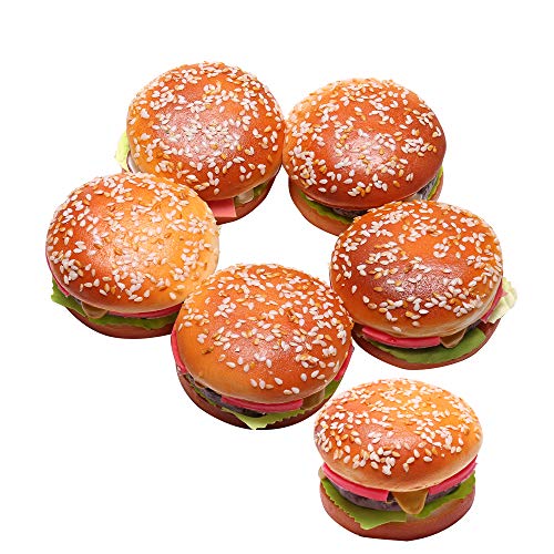 6 Pieces Fake Hamburger for Display with a Magnet, Artificial Beef ...