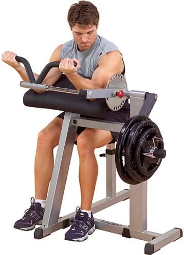 Body-Solid GCBT380 Cam Series Biceps and Triceps Machine with Adjustable Seat, Grey, Arm ...
