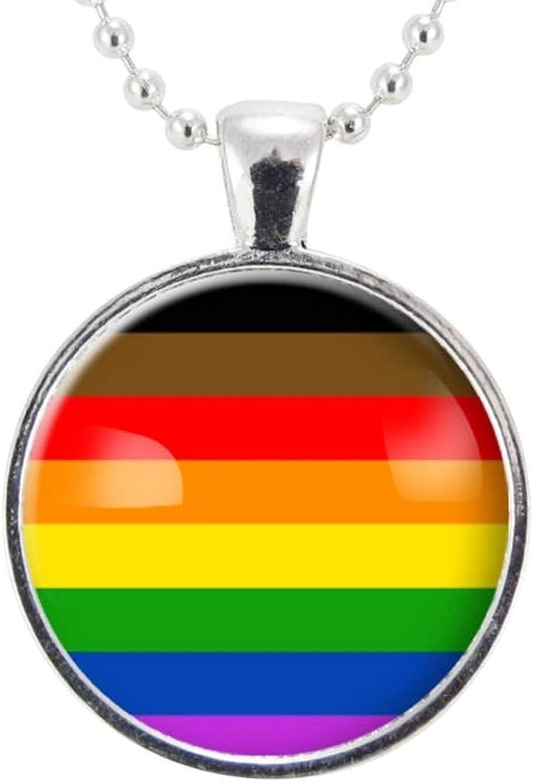 Amazon.com: DSDDAWE23 LGBT Rainbow Gay Pride Flag Necklace, New Gay ...