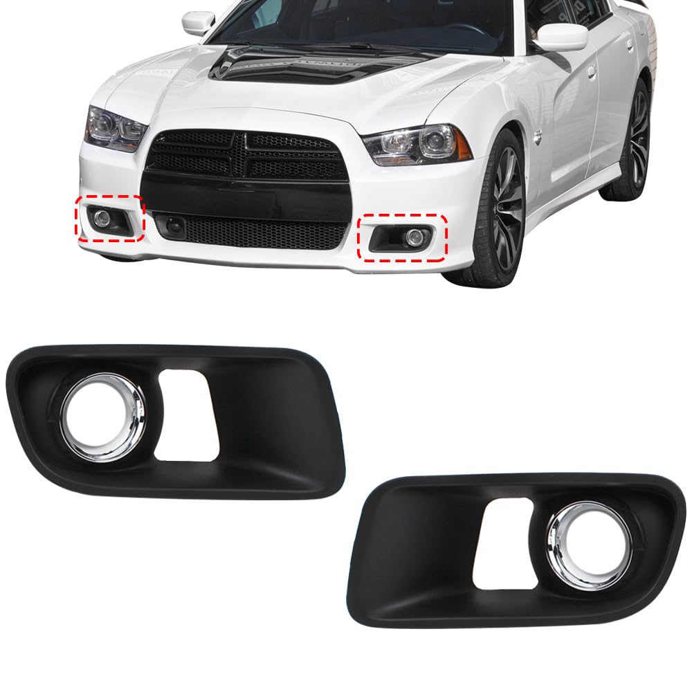 COOL STAR Front Fog Light Cover Compatible with Dodge Charger SRT8 2012 ...