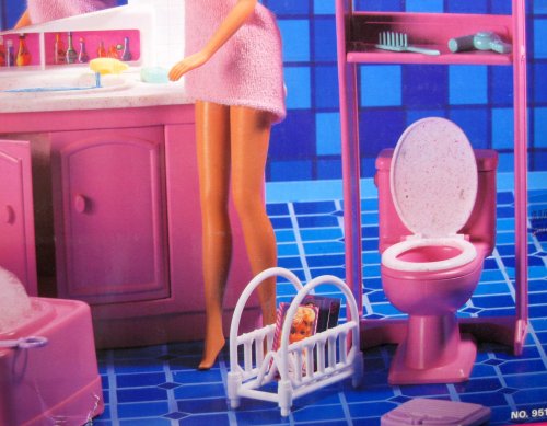 Barbie Bathroom Playset w Working Sink (1993 Arcotoys, Mattel) - Want ...
