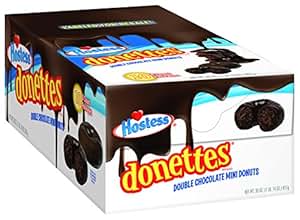 Hostess Donettes Mini Donuts, Double Chocolate, 3 Ounce, 10 Count ...