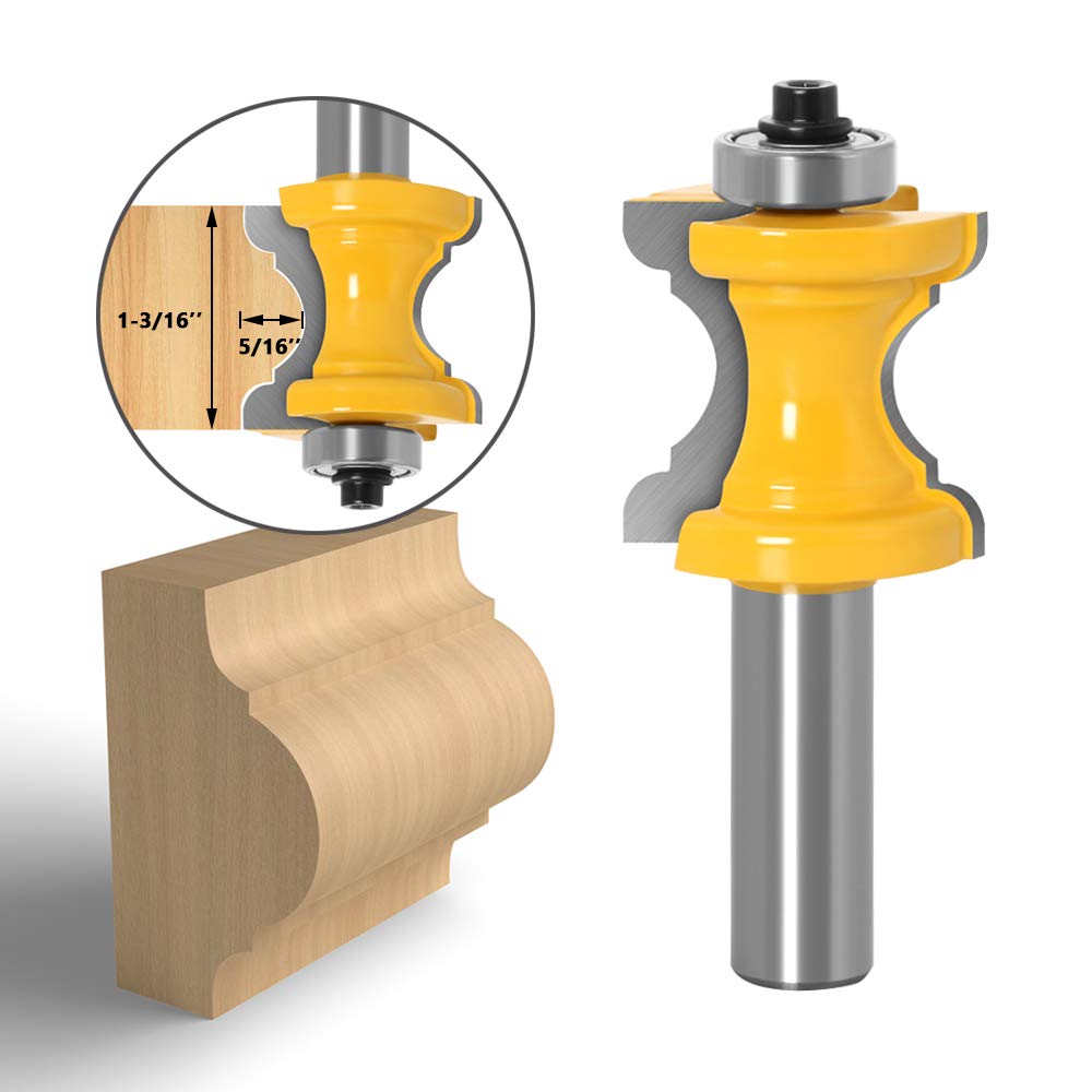 Mesee 1/2 Inch Shank Bullnose Bead Column Face Molding Router Bit Door ...