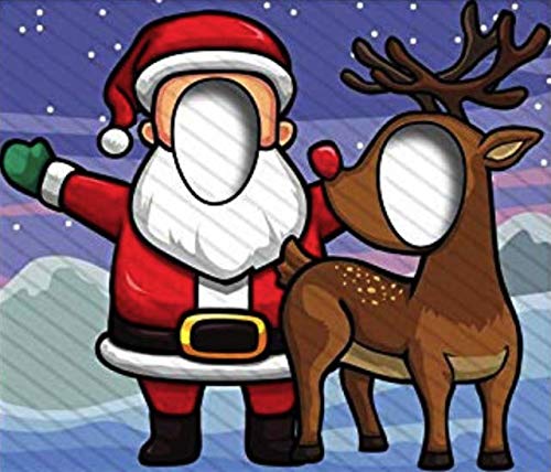 Amazon.com: Santa and Rudolph Hole in Face Banner, Large, Face Cutout ...