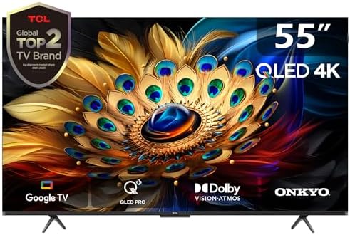 TCL 55 Inch 4K QLED Pro Smart Google TV, HDR 10+, Dolby Vision Atmos, 120Hz VRR+120Hz DLG, ONKYO ...