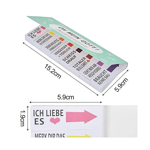 ᐅLustig Haftnotizen die bunten Klebezettel 8 Blöcke 50 Blatt Büro ...