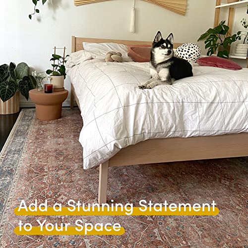 Ruggable - Celestine Coral – Machine Washable Area Rug – Pet & Child ...