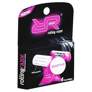 Amazon.com: Rolling Razor Women's Sensitive Skin Refill Blades - 4 ...