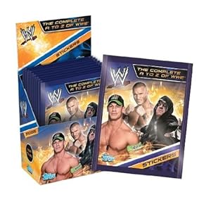 Topps WWE Stickers - Full Box / 50 Packs (250 stickers in total) - The ...