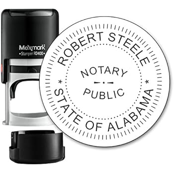 Amazon.com : Round Notary Stamp for State of Alabama- Self Inking Stamp ...