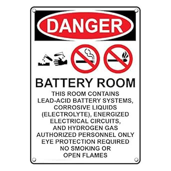 Weatherproof Plastic Vertical OSHA Danger Battery Room This Sign with ...