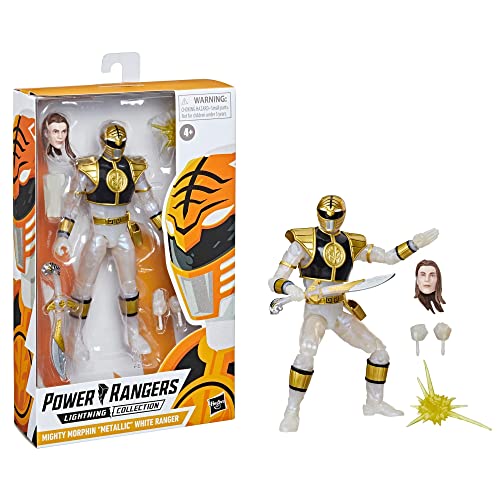 Power Rangers Lightning Collection 6-Inch Mighty Morphin Metallic White ...
