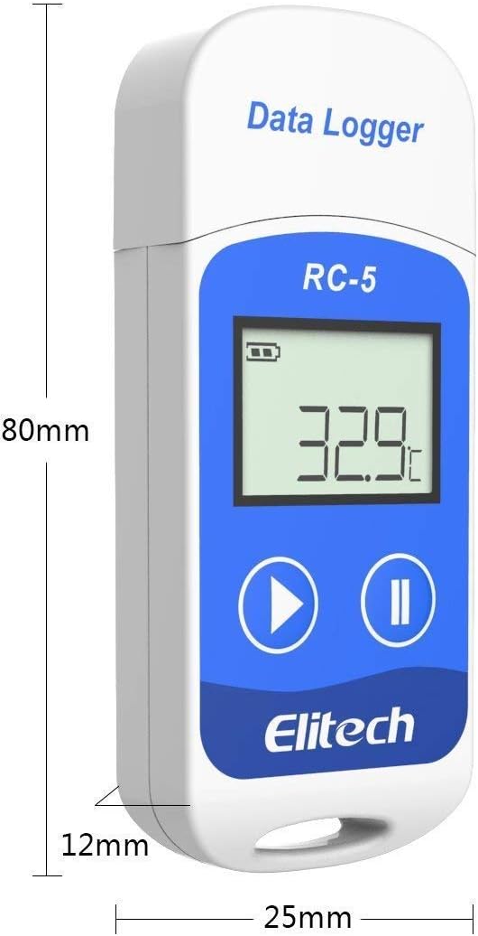 Temperature Data Logger, Elitech RC-5 Temperature Data Recorder, USB 2. ...