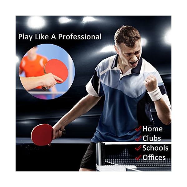 Sportout Table Tennis Racket, Ping Pong Paddle Set with 2 Bats and 3 ...