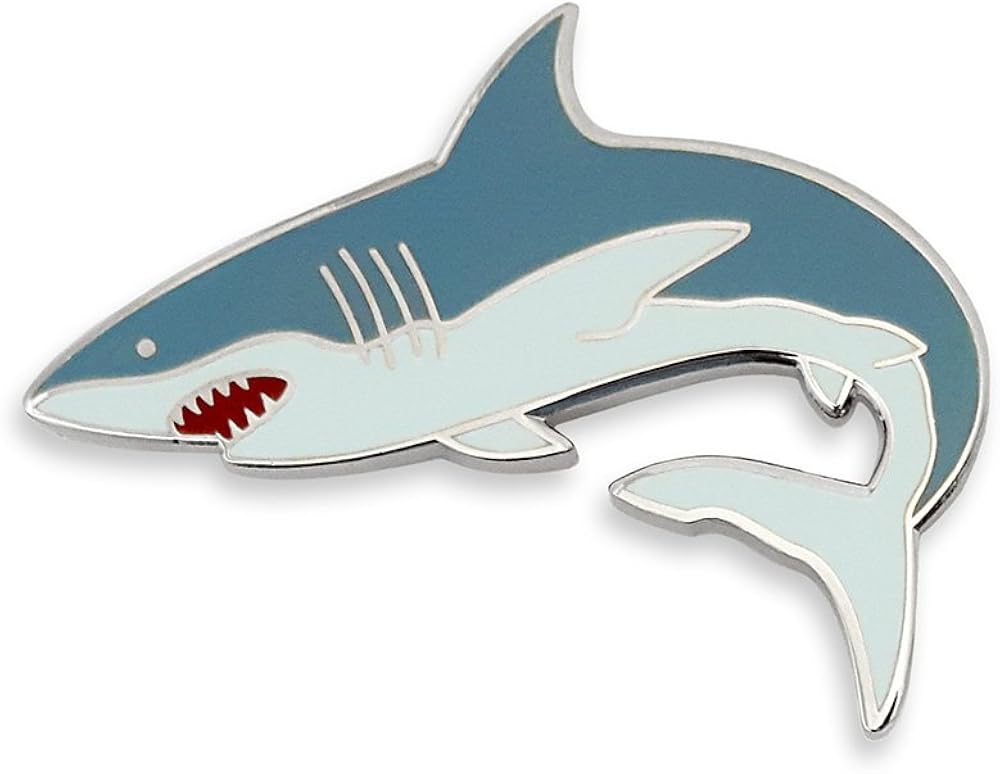 Pinsanity Great White Shark Enamel Lapel Pin: Amazon.co.uk: Jewellery