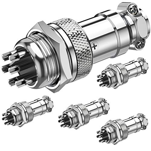 DIYhz GX16 6 Pins Panel Metal Mount Circular Metal Aviation Connector ...