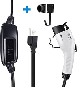 Amazon.com: Megear Level 1 EV Charger (110V, 16A, 25ft), Portable EVSE ...
