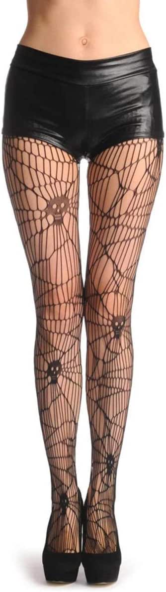 Amazon.com: Abberrki Womens Halloween Stockings Skull Fishnet Tights ...