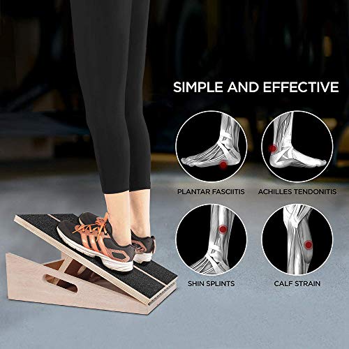 TOUCH-RICH Professional Wooden Slant Board, Adjustable Incline Board ...