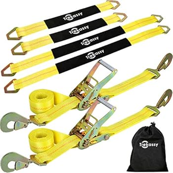 Amazon.com: Trekassy Wheel Net Car Tie Down Straps Heavy Duty 4 Pack for Trailers with 4 Axle ...