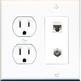 Amazon.com: 15 Amp Round Power Outlet 1 Port Cat6 Shielded Ethernet ...