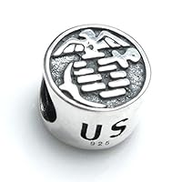 Buy ARMY MOM Charm Bead with Us Flag 925 Sterling Silver Fits Pandora ...