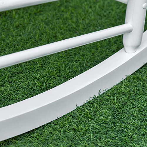 Outsunny Traditional Wooden High-Back Rocking Chair for Porch, Indoor ...