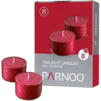 Amazon.com: Red Tealight Candles with Clear Cup - Bulk Set of 72 ...