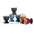Amazon.com: UNICASA Ceramic Egg Cups, Porcelain Colorful Egg Cup Set of ...