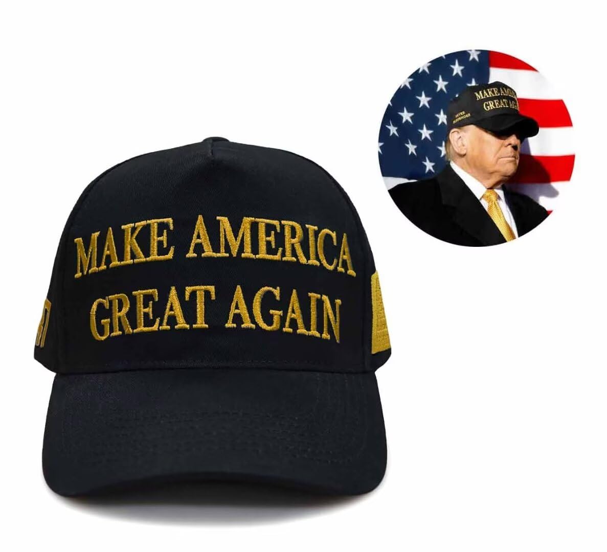 Limecute Black and Gold MAGA Hat,Make America Great Again Dark MAGA Hat ...
