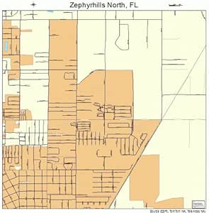 Amazon.com: Large Street & Road Map of Zephyrhills North, Florida FL ...