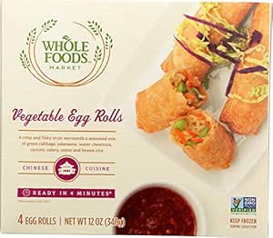 Whole Foods Market, Vegetable Egg Rolls, 4 ct, (Frozen): Amazon.com ...