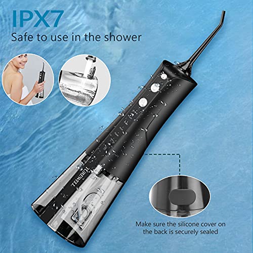 TUREWELL Water Flosser, 300ML Portable Water Teeth Cleaner with 6 Modes, IPX7 Waterproof Oral ...