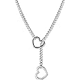 Heart O-ring Slip Chain Choker Necklace for Women Stainless Steel Cuban ...