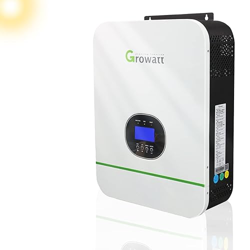 Growatt 3000W Off-Grid Solar Solar Hybrid Inverter 48V DC to 110V AC,3000W Pure Sine Wave ...