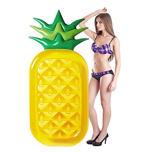 Sakiyr 70 Inch Pineapple Inflatable Pool Float Rafts Outdoor Swimming Floatie Lounge Pool Party ...