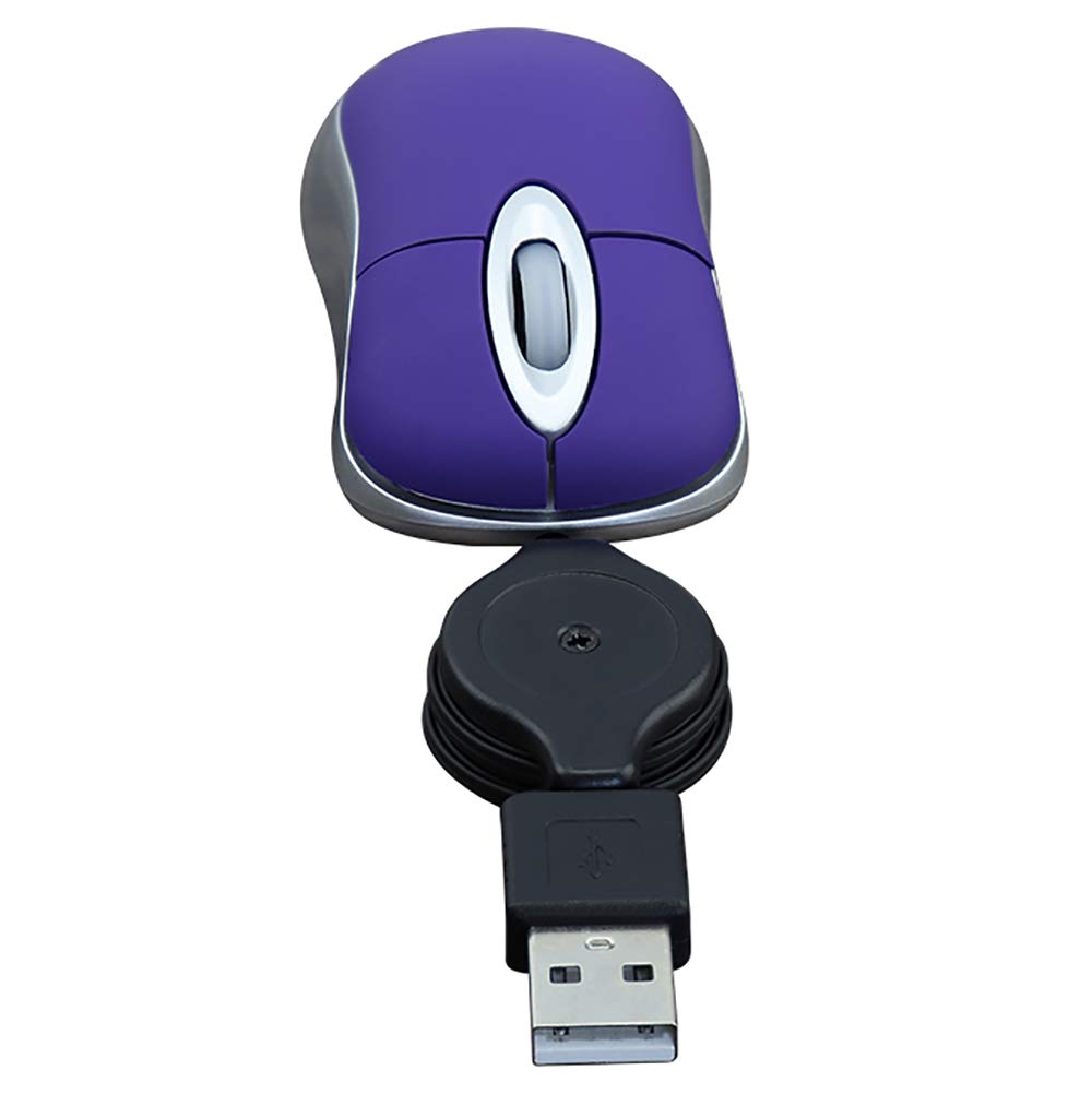 SUN RAIN Mini USB Wired Mouse,Retractable Cable Tiny Small Mini Pocket ...