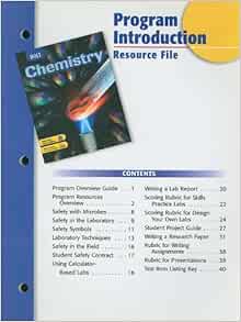 Holt Chemistry Program Introduction Resource File: Holt Rinehart ...