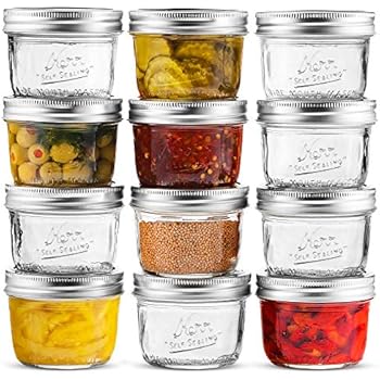 Amazon.com: Kerr Wide Mouth Half-Pint Glass Mason Jars 8-Ounces with ...