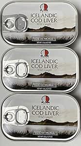 Wild Cod Liver Canned From Iceland 4.27oz pack of 3: Amazon.com ...