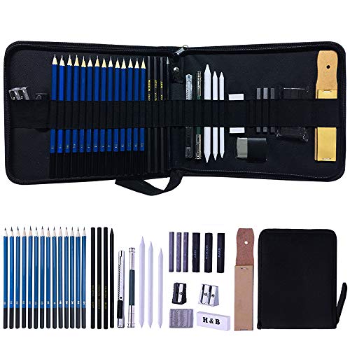 Buy Happlee 35pcs Professional Drawing and Sketch Pencil Set, Artist ...