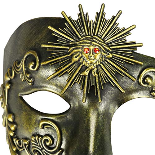 Thmyo Half Face Masquerade Mask, Sun God Greek Style Plastic Party ...
