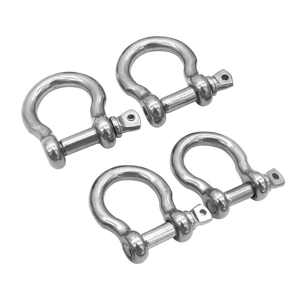 POFET Pack-of-4 M12 D Bow Ring Shackle Locks 304 Stainless Steel for ...
