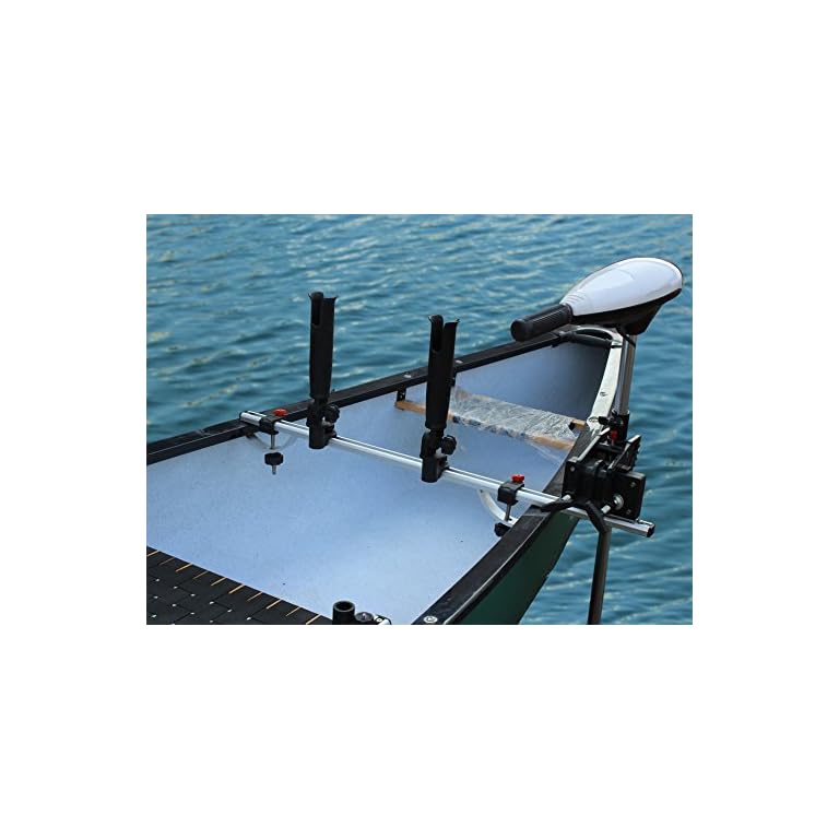Brocraft Canoe Trolling Motor Universal Mount + Two Rocket Launcher Rod ...