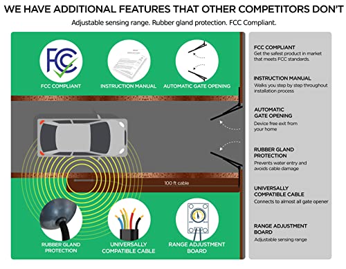 Gate Sensor Wireless Vehicle Exit Sensor Gate Exit Wand for Driveway ...
