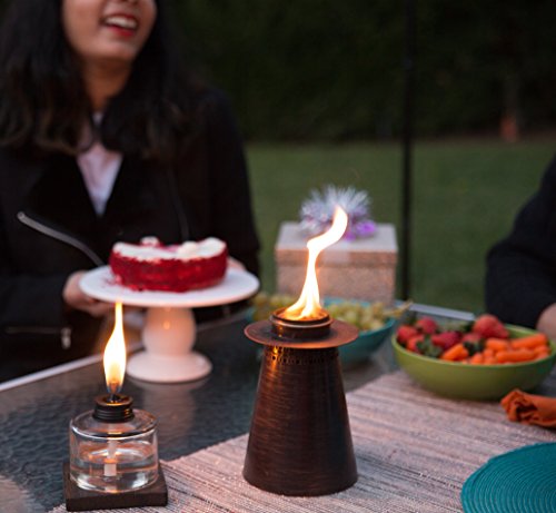 TIKI® Brand 7.5-Inch Clean Burn Fire Pillar Metal Table Torch, Copper 3 ...