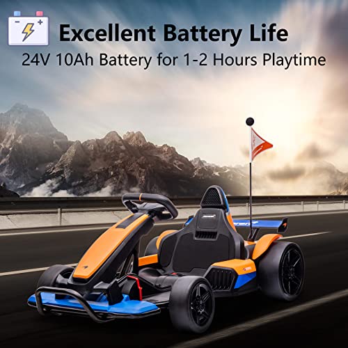 iRerts Electric Go Kart, Ride On Go Kart for Kids Ages 6-15, Licensed ...
