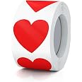 Amazon.com: Red Heart Stickers Roll 1.5 Inch Valentine's Day Love Shape ...