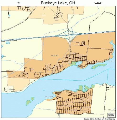 Amazon.com: Large Street & Road Map of Buckeye Lake, Ohio OH - Printed ...